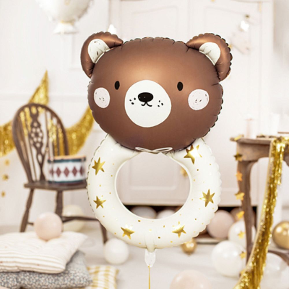 Teddy Rattle Foil Balloon – Boxfetti.ae