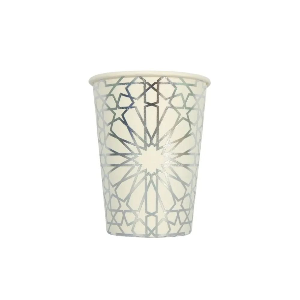 Geo Silver Party Cups Set of 10 – Boxfetti.ae