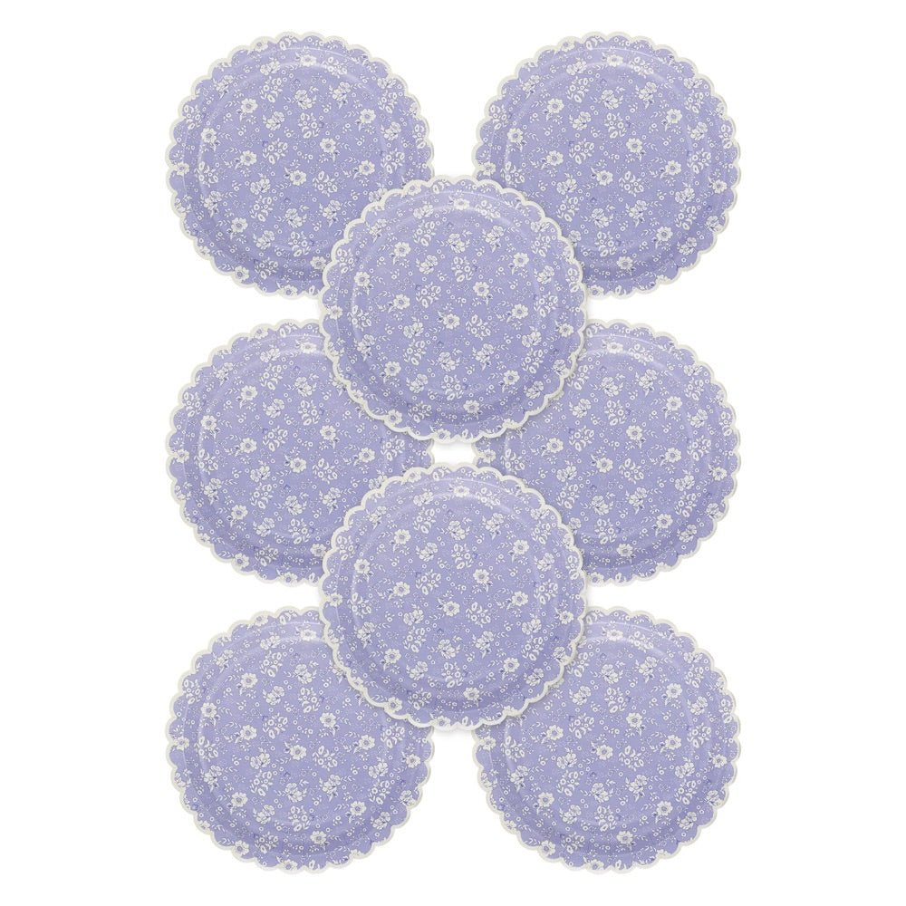 Sweet Floral Lavender Plates Set of 8 – Boxfetti.ae